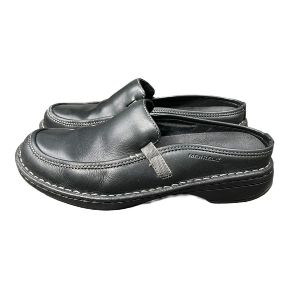 Merrell | Shoes | Merrell Tetra Slides Womens Sz 95 Black Leather Slip ...